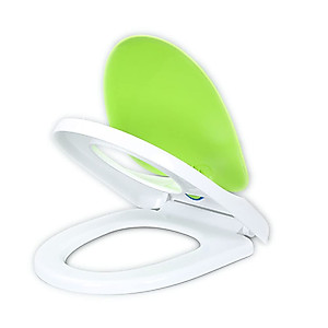D-Shaped Toilet Seat, Built in Potty Training Toilet Seat, Toddler Toilet Seat Slow Close, Fits Both Adult And Child, PP Material,Green