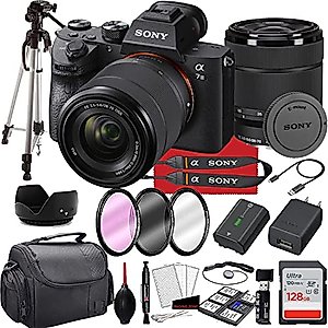 Sony(GP) Sony a7 III Mirrorless Camera with FE 28-70mm f/3.5-5.6 OSS Lens Bundle + Deluxe DSLR Camera Case + Filter Kit + 128GB Ultra Speed Memory Bundle and More