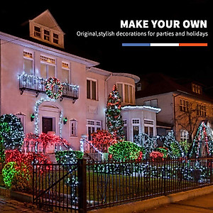 Green Convenience Christmas Lights 33ft 100 LED Battery String Lights with Timer Memory Function USB or Battery Powered Waterproof String Light for Indoor Outdoor Decoration (White)