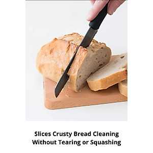 Cutting Board Set: Advanced Ceramic Serrated Bread Knife and Natural Bamboo Cutting Board - the Perfect Combination