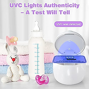 Portable Pacifier Sterilizer, Mini UV Light Sterilizer, 99.99% Sterilization in 3 Mins, USB Rechargeable, Mini UV-C Sanitizer Box for Baby Pacifier, Bottle Nipples, Teethers, Headphones, Keys (White)
