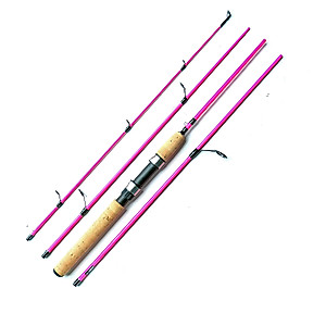 Santiam Fishing Rods Pink Travel Rod 4 Piece 7'0" 4-10lb Light Graphite Spinning Rod