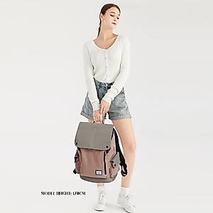 Wind Took leisure backpack for Women College Book Bag Travel Work Daypack Laptop Computer Bag with USB Charging Port Suits 15 Inch Notebook,Light Salmon