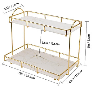 2 Tier Cosmetic Storage Shelf Cosmetic Tray Vanity Organizer Large Capacity Bathroom Counter Shelves Bathroom Counter Organizer for Bathroom Kitchen Washroom
