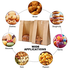 45 Pack Paper Bread Bags for Homemade Bread,Tin Tie Tab Lock Sourdough Bread Baking Bag,Large Loaf Bag with Clear Window for Bread Packaging Storage,48 Label Seal Stickers Use for Bakery Paper Bags