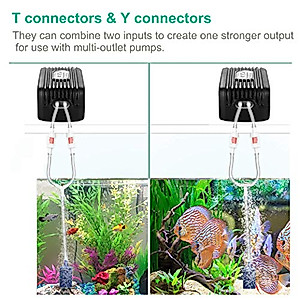 Aquarium Air Pump Accessories Kit with 80 Inch Standard Clear Airline Tubing, Air Stones, Check Valves, Suction Cups and Connectors for Fish Tank