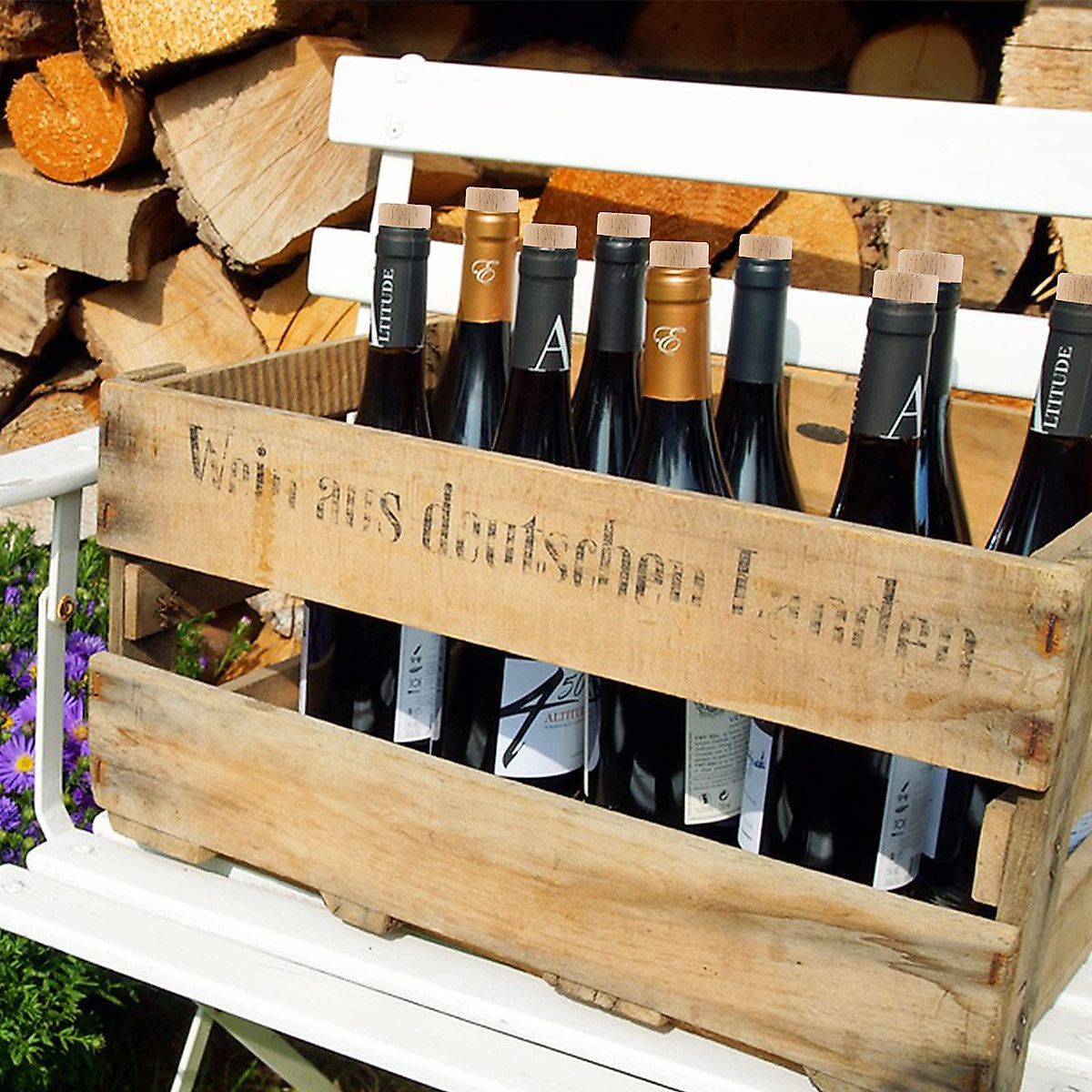 Abeillo 12 Pieces Wine Bottle Corks, T Shaped Wine Bottle Stoppers Reusable Wooden and Rubber Wine Cork Stopper Sealing Plug Bottle Cap for Wine Beer Bottles Crafts