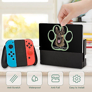 German Shepherd Dog Paw Anti Scratch Dust Cover Compatible with Switch Dock Replacement Print Skin Shell