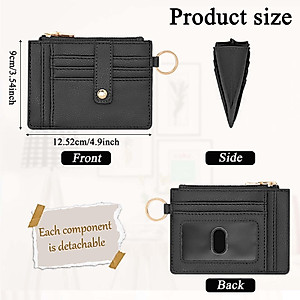 KNGITRYI Small Wallet for Women RFID Wallet for Women,Card Wallets for Women Slim,Credit Card Holder Wallet for Women (Simplicity, Black)