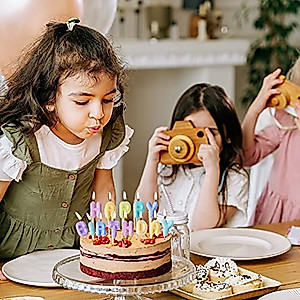 Berkebun Happy Birthday Cake Candles with Fun Colorful Candle Holders Included; for Birthday Cakes to Make it a Magical,CelebrationMacaroon Color Birthday Candles