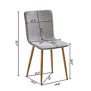 COZYCASA Dining Chairs Set of 4 Scandinavian Modern Style Fabric Dining Chairs Kitchen Chair Accent Chair for Living Dining Room Club Guest Set of 4 Gray