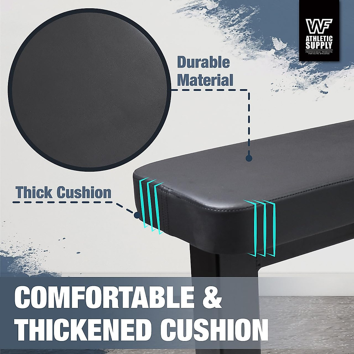 CAP Barbell Commercial Grade Weight Bench Flat/Incline/Decline Utility Exercise Olympic Workout Bench for Full Body Workout (Utility Flat Bench, White)