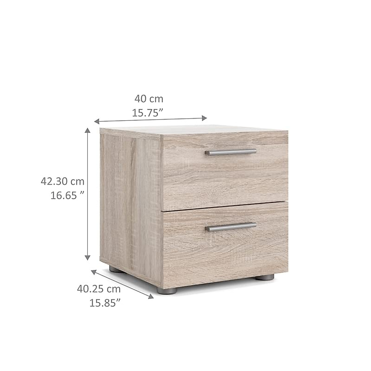 Home Square 2 Piece Bedroom Set with 8 Drawer Dresser and 2 Drawer Nightstand in Truffle