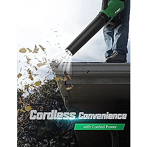 KIMO Cordless Leaf Blower - 400CFM Battery-Powered Blower for Blowing Wet Leaves, Snow Debris and Dust, 20V Electric Leaf Blower with Battery ＆ Charger for Lawn Care Garden Yard Work Around The House