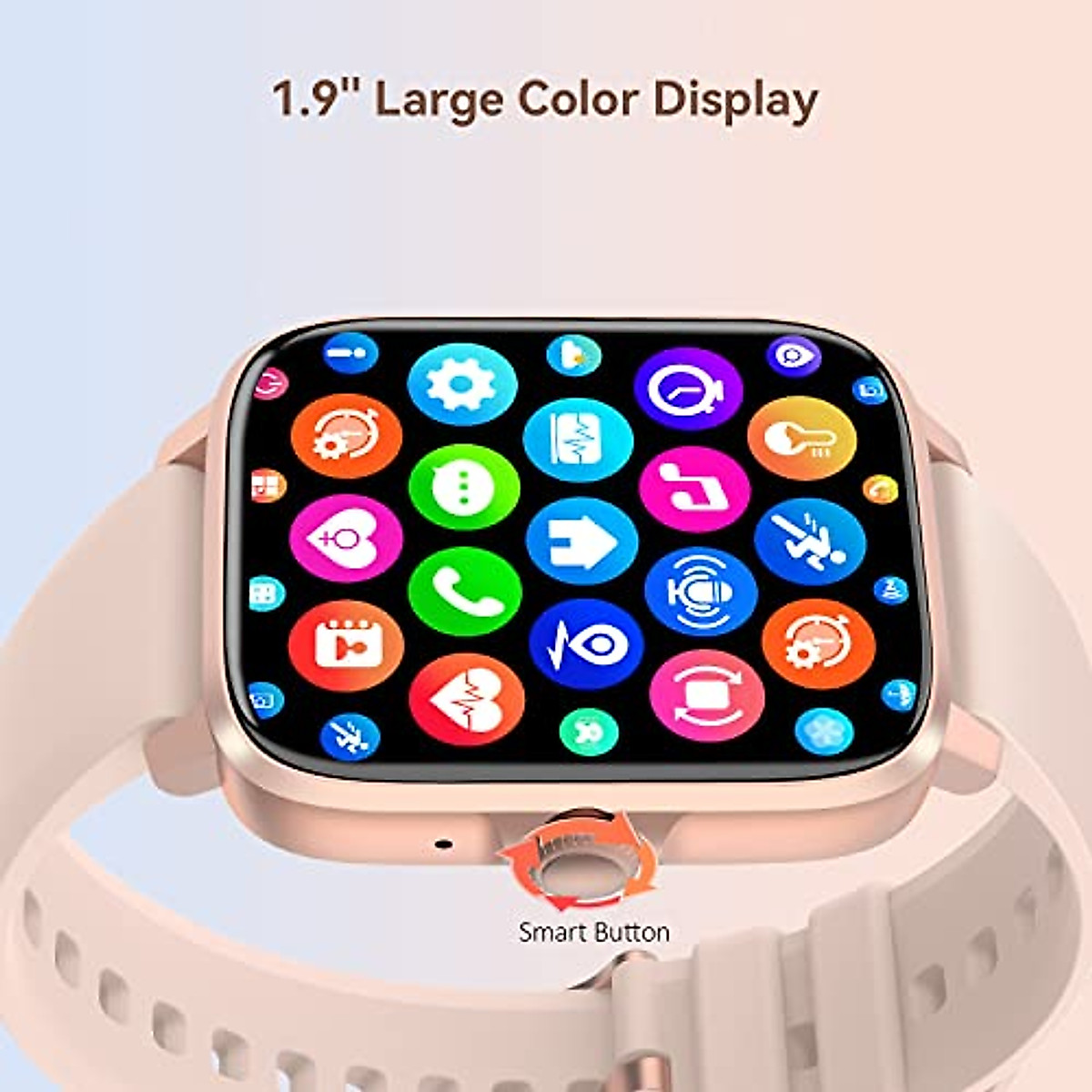 Smart Watches for Women (Answer/Make Call), 1.9" Big Screen Fitness Tracker 5ATM Waterproof Smartwatch with Blood Pressure Heart Rate Monitor Wireless Charger Smart Watch for Android iOS Phones IPhone