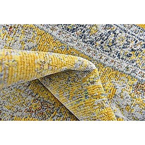 Unique Loom Baracoa Collection Area Rug - Prado (2' 2" x 6' 1" Runner, Yellow/ Ivory)