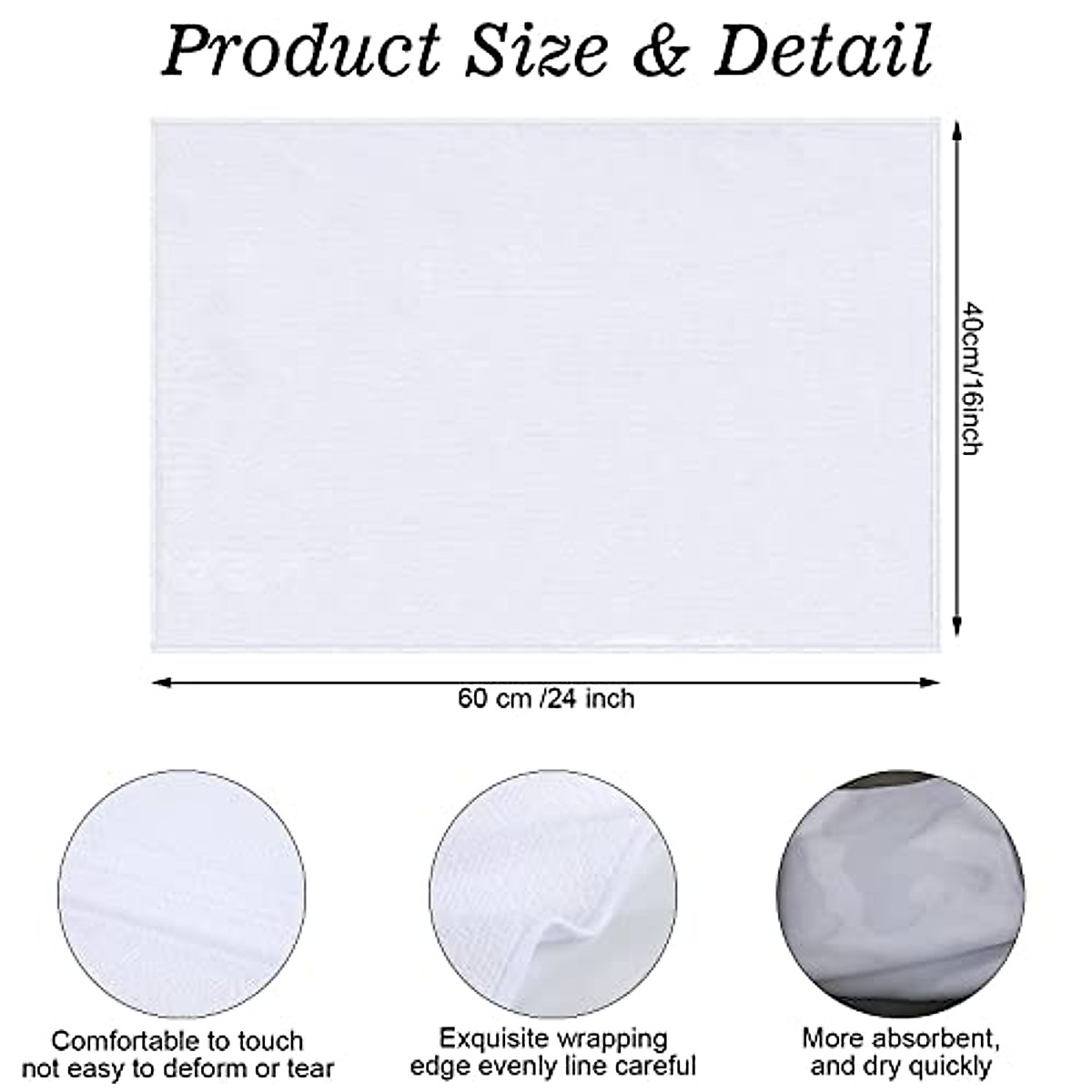 Sublimation Blank Towels, DIY Microfiber Kitchen Towels, Modern Multi Purpose Dish Towels for Kitchen Cleaning, 16 x 24 Inch (6 Pieces)