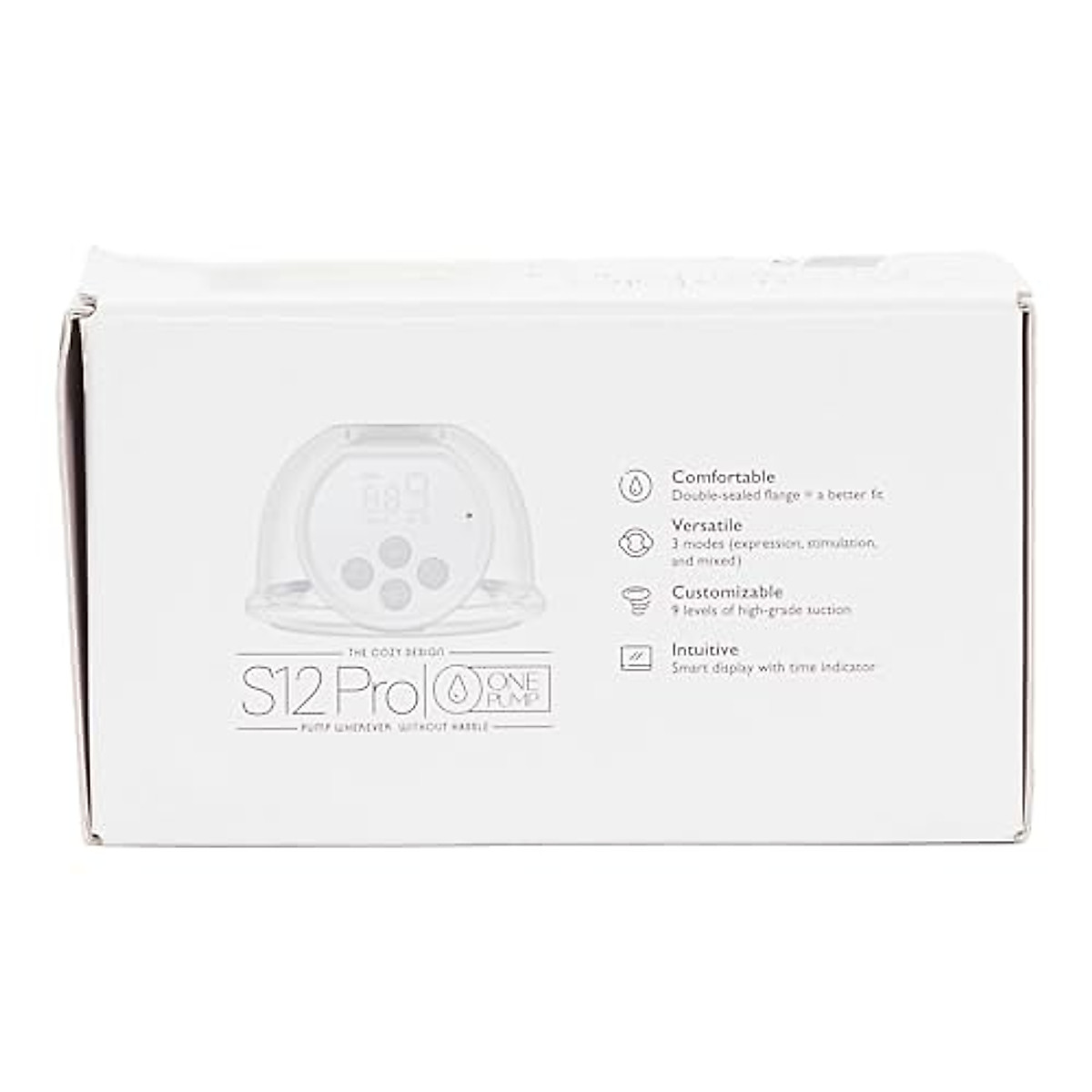 Momcozy S12 Pro Hands-Free Breast Pump, Wearable Pump with Comfortable Double-Sealed Flange, 3 Modes & 9 Levels Electric Pump Portable for Easy Pumping, Smart Display, 24mm