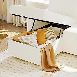 VanAcc Sleeper Sofa, Sofa Bed- 2 in 1 Pull Out Couch Bed with Storage Chaise for Living Room, Sofa Sleeper with Pull Out Bed, White Sherpa Couch