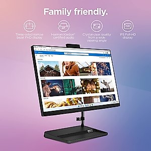 Lenovo 2024 IdeaCenter 22" FHD WVA AIO Desktop Intel 10-Core i3-1220P Intel UHD Graphics 8GB DDR4 256GB NVMe SSD WiFi AX Bluetooth HDMI Webcam RJ-45 Wireless KB Mouse Windows 11 Pro w/RE USB