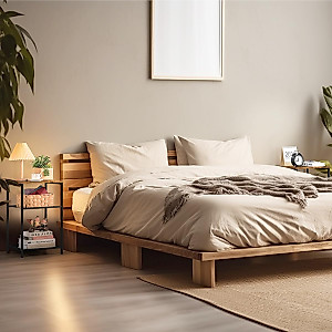 Set of 2 Nightstand, 3 Tier End Table for Small Spaces, Narrow Side Table with Storage Shelf, Bedside Tables for Bedroom, Living Room, Rustic Brown