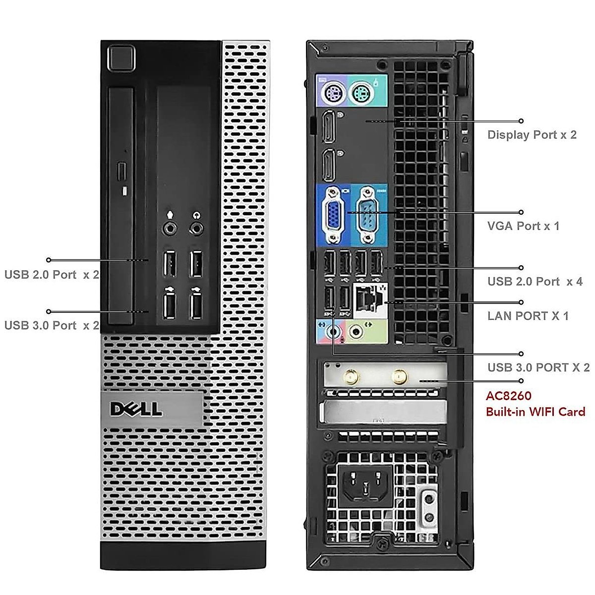 Dell OptiPlex 7010 Desktop Computers with 24 inch Monitor PC Bundle, Intel Core i7-3770 3.4GHz, 16GB Ram New 512GB SSD,Intel AC8260 Built-in WiFi, DVD-RW, Refurbished Desktop Windows 10 Pro (Renewed)