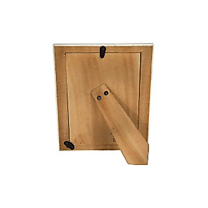 Creative Co-Op White Resin Photo Frame with Beige Accents (Holds 5" x 7" Photo)