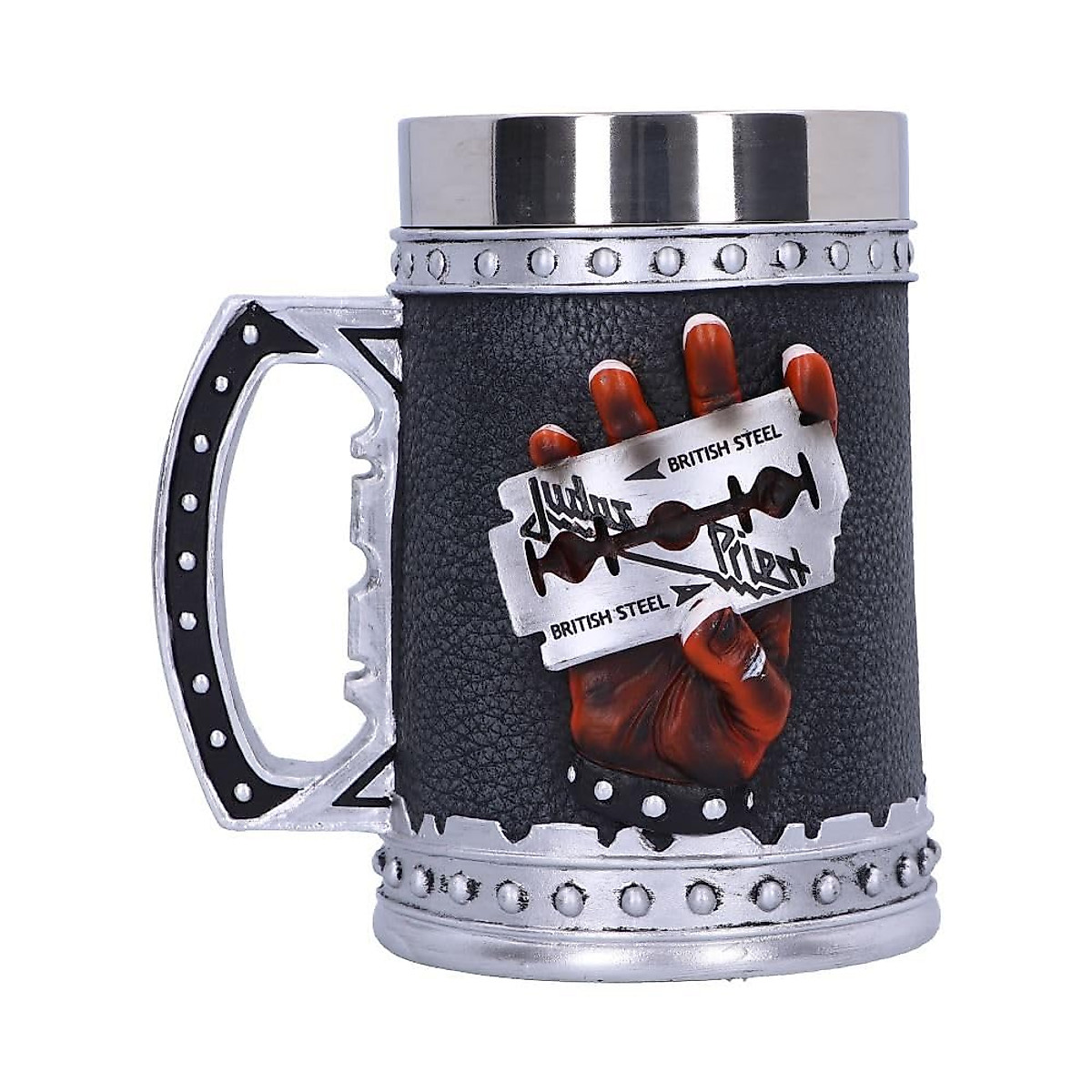 Nemesis Now Judas Priest British Steel Album Tankard Mug, 1 Count (Pack of 1), Black