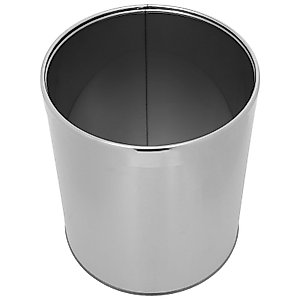 Cabilock Stainless Steel Trash Can Round Wastebasket Garbage Container Bin with Ring Open Top Recycle Bin Trash Waste Container for Home Office Kitchen Restaurant Restroom