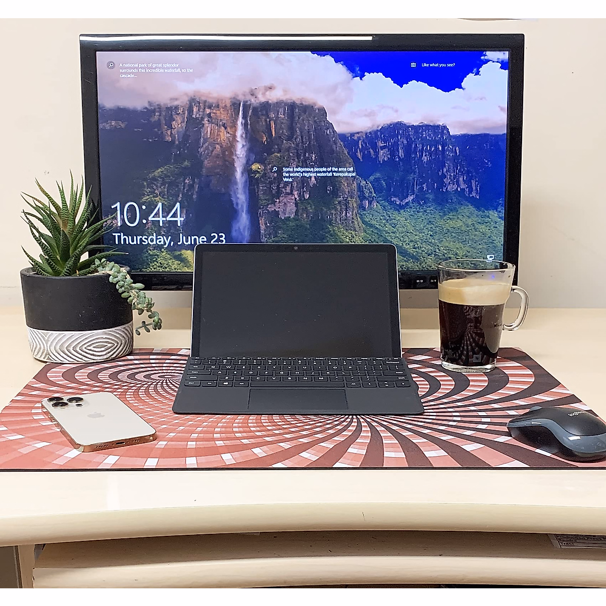 3dRose Nelis Dutch Village Dutch Windmill, US Flag, Michigan,... - Desk Pad Place Mats (dpd-191761-1)