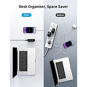 MOMAX USB C Charging Station, 100W GaN USB C Charger with 6.56ft Cord, Fast USB C PD Charger Hub with 2USB-C, 2USB-A, PPS, QC, Desk Charging Station for iPhone14/13/12, MacBook Pro/Air, Laptop, etc