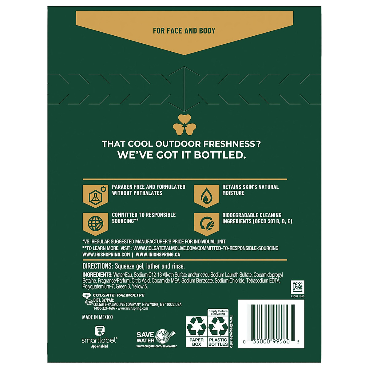 Irish Spring Original Clean Body Wash, 20 Oz, 2 Pack