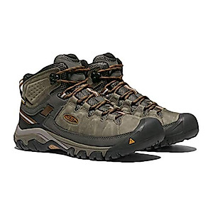 KEEN Men's Targhee 3 Mid Height Waterproof Hiking Boots, Black Olive/Golden Brown, 10.5