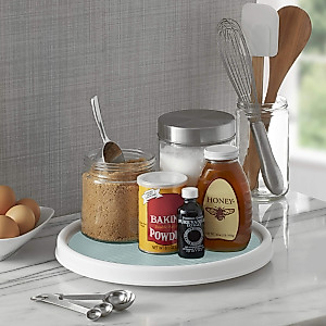 Copco Basics Non-Skid Pantry Cabinet Lazy Susan Turntable, 12-Inch, white