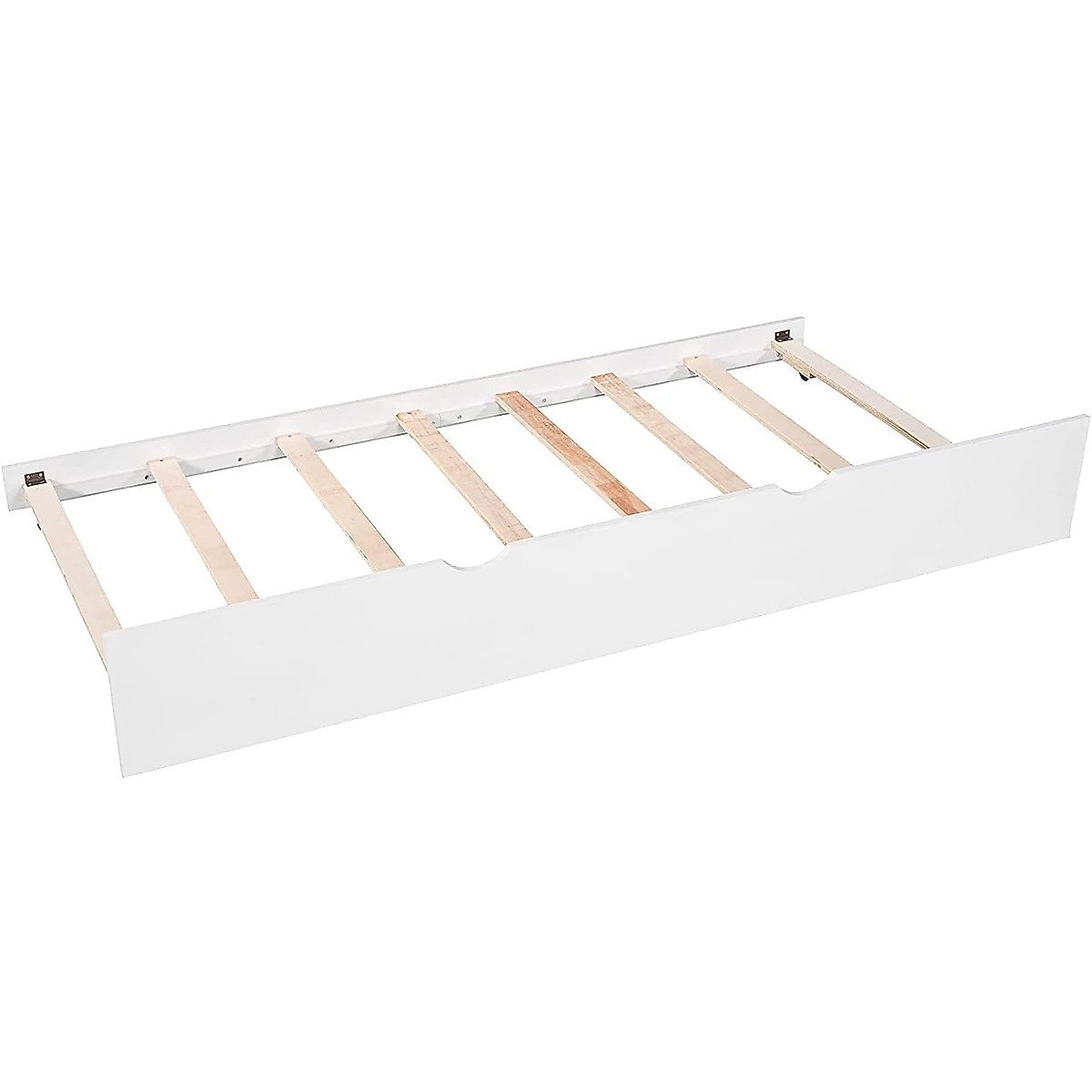 CITYLIGHT L-Shaped Platform Bed with Trundle and Drawers Linked with Built-in Desk, Wood Corner Bed with 3 Twin Beds for Kids Girls Boys Teens Bedroom (Twin,White)