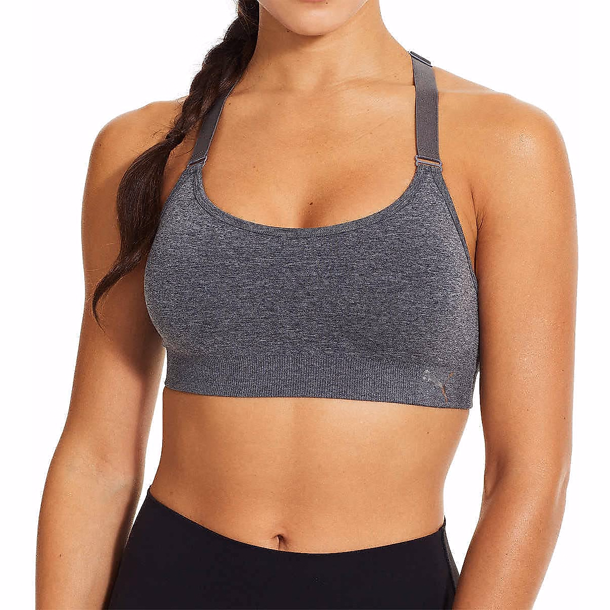 PUMA Women Sports Bra, 3-Pack (Black/White/Grey, Large)