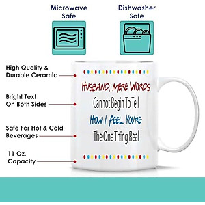 Husband Gift Ideas for Wedding Anniversaries - Couples Married Christmas - & Multicolor Unisex Sweat, 11 Oz White Ceramic Coffee Mug