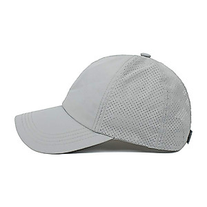 Bonvince Womens Criss Cross Ponytail Hat Quick Drying Baseball Cap Sun Hats UV Protection Sport Cap Grey