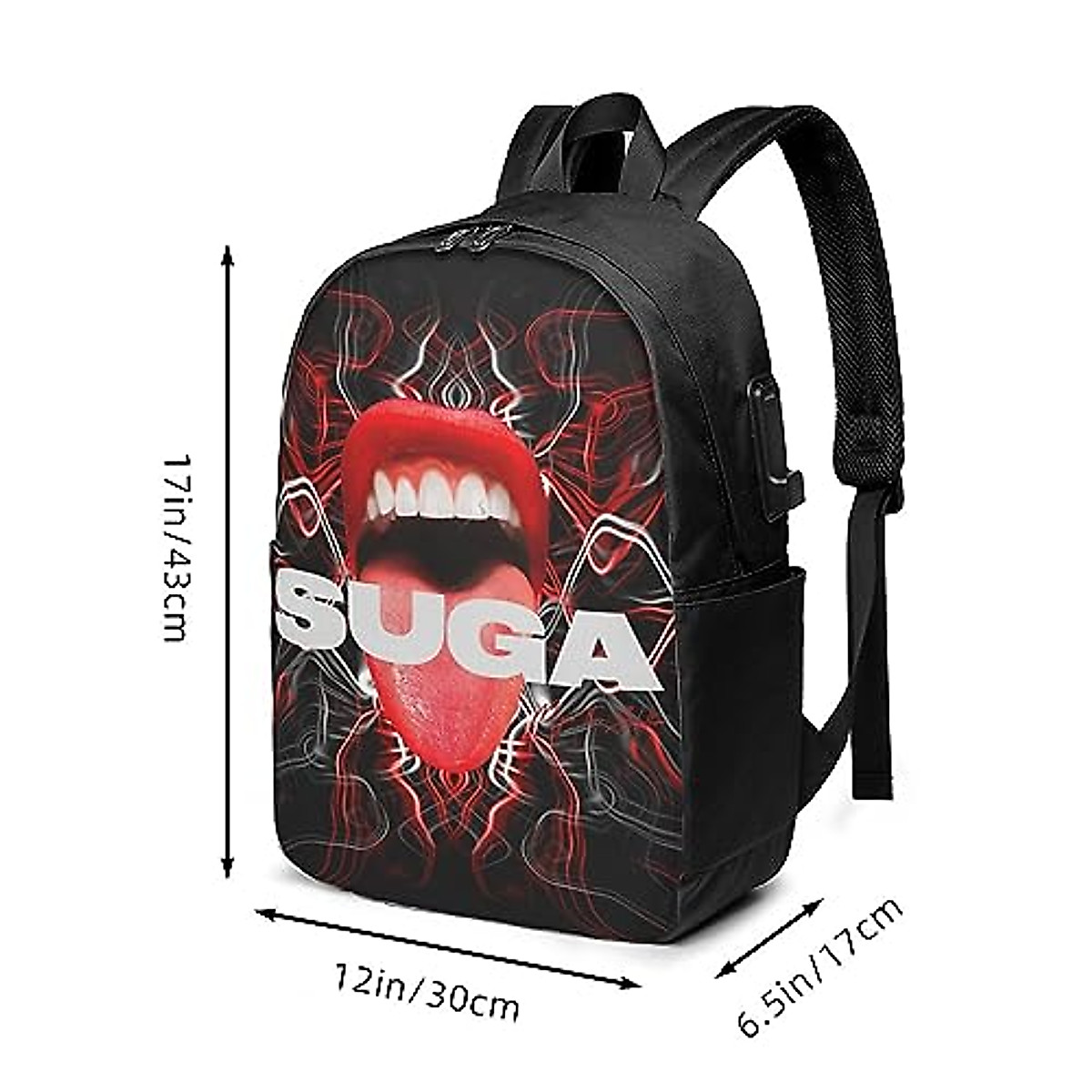 GADEKD Megan Singer Thee Rapper Stallion 17Inch Travel Laptop Backpack Durable Daypack with USB Charging Port Computer Bag Gifts for Men & Women