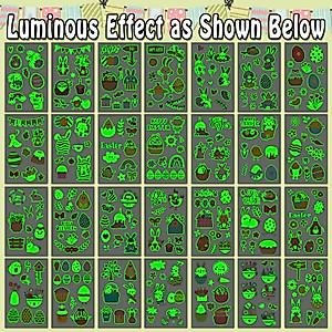 Partywind 28 Sheets (260 Styles) Glow Easter Tattoos for Kids Party Favors, Happy Easter Party Supplies for Boys and Girls, Easter Basket Stuffers Games for Egg Hunt