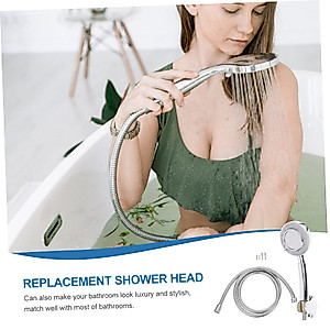 jojofuny 3 Sets Shower Head Showering Spray Head Showerhead Kitchen High Pressure Rainfall Spray Bath Kits Wood Led Base Magnetic Soap Holder Caps Bathroom Head Toilet Abs Suit Handheld