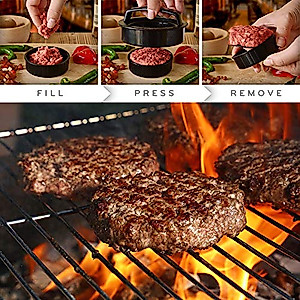 Leden Burger Press Hamburger Press Patty Maker for BBQ Grill 3-in-1 Non Stick Stuffed Burger Mold, Kitchen Tool, Beef Patties and Sliders