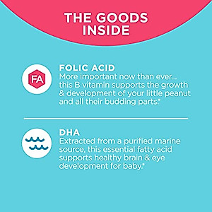 Olly The Essential Prenatal Gummy Multivitamin, 30 Day Supply ( Gummies), Sweet, Folic Acid, Vitamin D, Omega 3 DHA, Chewable Supplement, White Citrus, 60 Count (Pack of 1)