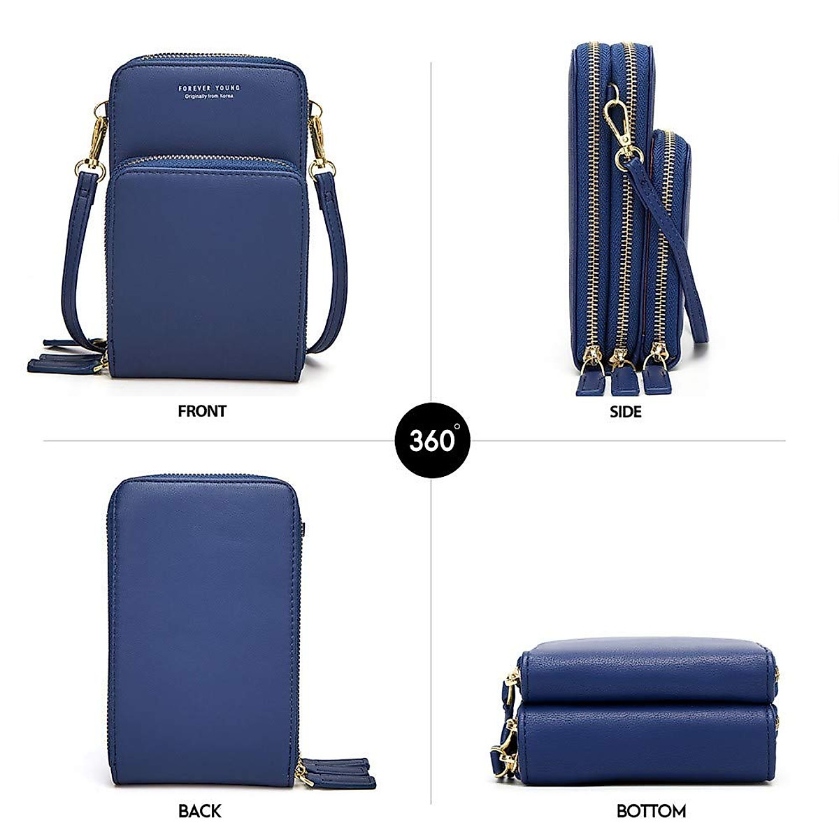 myfriday Small Crossbody Cell Phone Bag for Women, Mini Over Shoulder Handbag Purse with Credit Card Slots