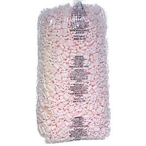 Bubblefast! Brand 3.5 cu. ft. (22.5 Gallons) Pink Anti-Static Packing Peanuts Popcorn