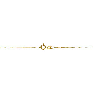 Kooljewelry 14k Yellow Gold 0.8 mm Flat Round Cable Chain Necklace (16 inch)