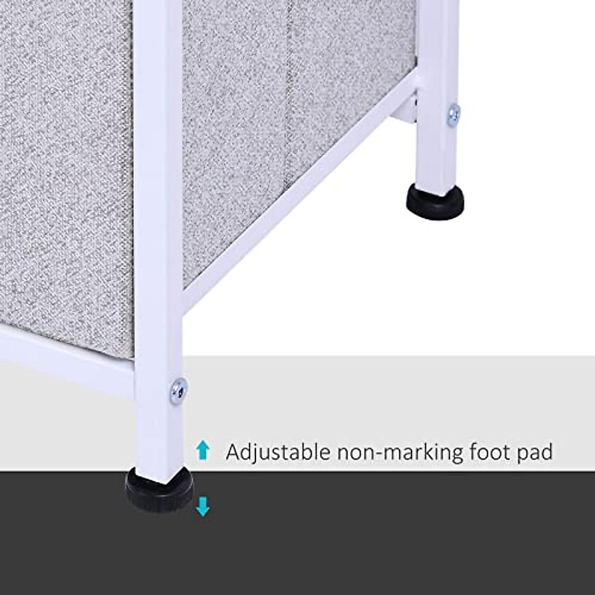 HOMCOM 40" L 5 Drawer Horizontal Storage Cube Dresser Unit Bedroom Organizer Livingroom Shelf Tower with Fabric Bins