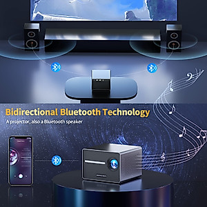 Mini 5G WiFi Bluetooth Projector, Toperson Portable Home Movie Projector 1080P HD Supported, 9000 Lumens Outdoor Video Projector with HDMI, USB, TV Stick, Smartphone, Laptop, Gaming, Home Theater