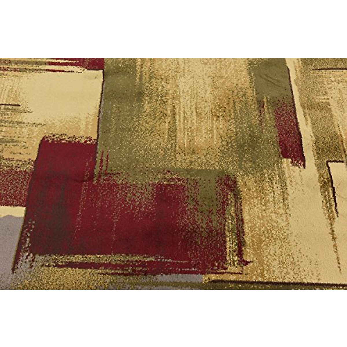 Unique Loom Barista Collection Modern, Abstract, Urban, Distressed, Rustic, Warm Colors Area Rug, 5 ft x 8 ft, Multi/Olive