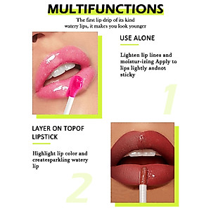 4 Colors Lip Oil Lip Glaze,Hydrating Tinted Plumping Lip Gloss,Fat Lip Oil Drip,Big Brush Head Clear Pink Shiny Glow Reviver Lip Care Oil,Long Lasting Non-sticky Transparent Lip Oil,Makeup Gift-SetA